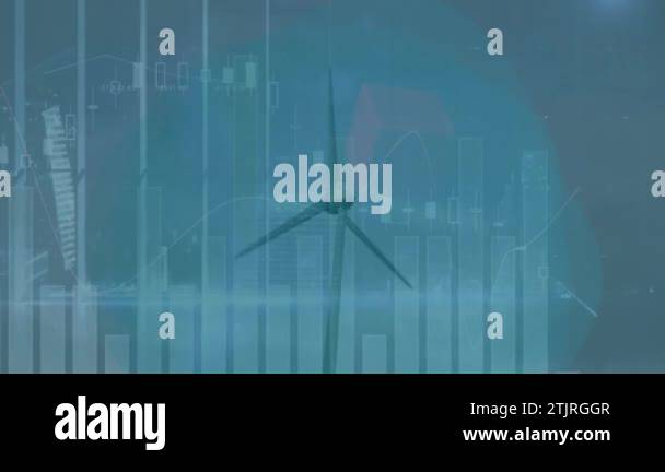 Animation Of Multiple Graphs Over Rotating Windmill Against Illuminated