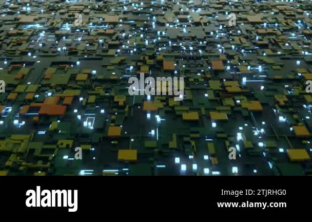 Quantum computing concept. Artificial Intelligence theme. 4K UHD ...