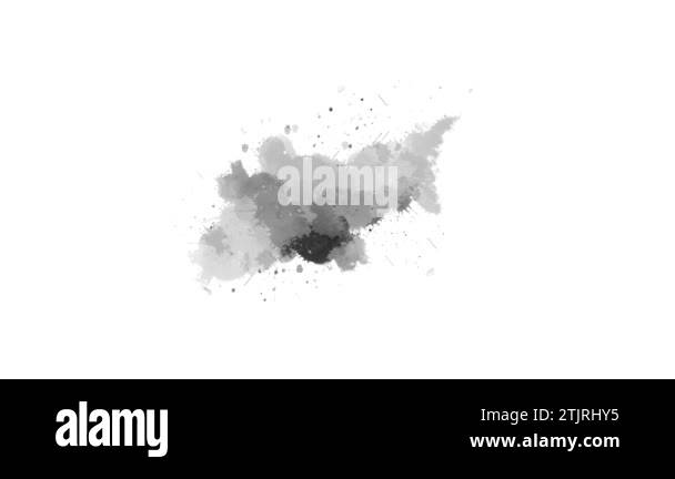 Ink drops effect animation. Ink brush stroke transition. Ink splash ...