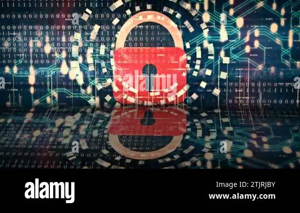 Animation depicting the concept of cyber security. 4K UHD seamless ...