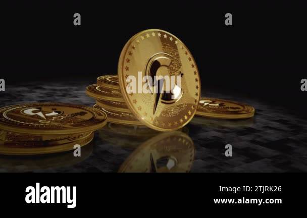 C Charge CCHG EV crypto EV fuel CCharge golden coin turning. Camera ...