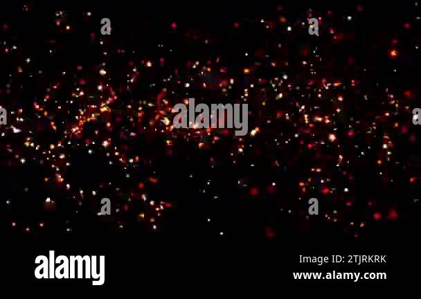 Loop abstract particles fire flow sparking motion from left to right ...