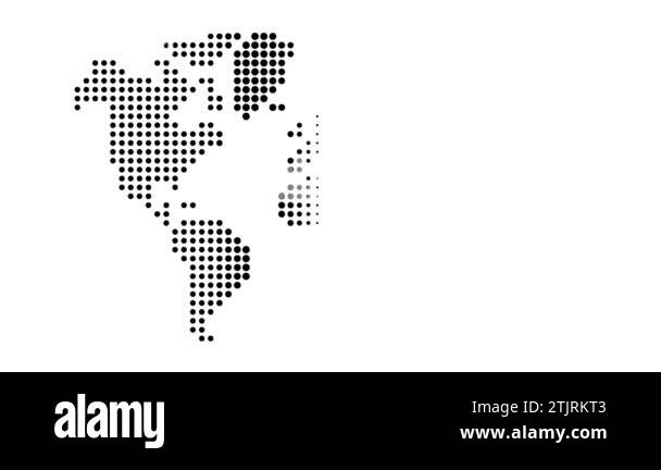 Simplified world map (drawn with dots.) 4K pop up animation Stock Video ...