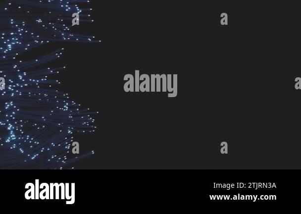 Fiber optic cables spread out across the frame. Abstract 4K UHD ...