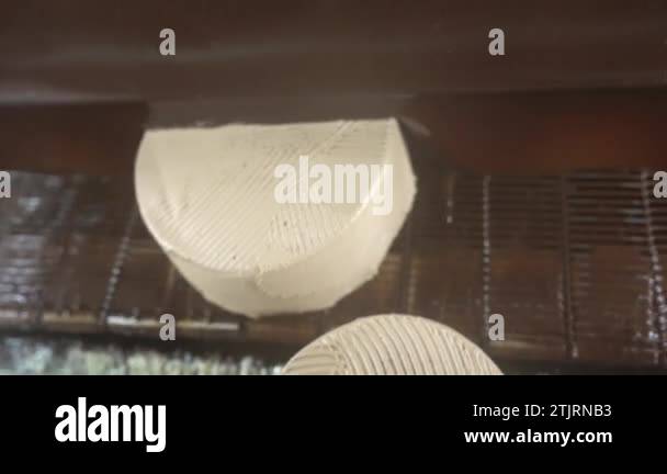 Pastry Chef making fresh delicious chocolate cakes at commercial ...