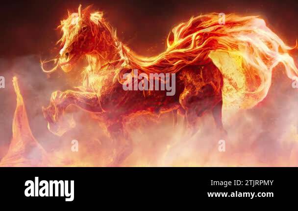 Illustration running fire horse Stock Videos & Footage - HD and 4K ...
