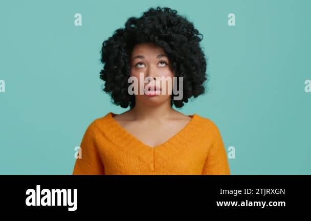 Disgusting face expression of neglect African American woman saying OMG ...