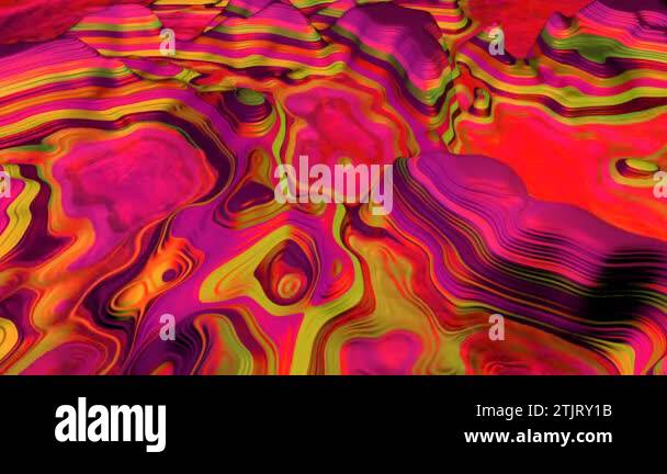 Abstract alien landscape with a methane lake. 4K UHD animation Stock ...