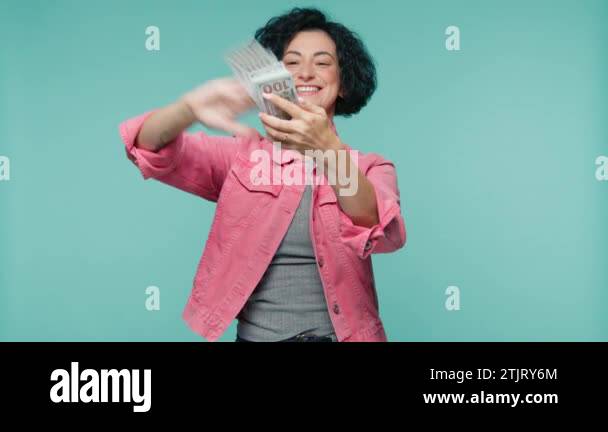 Wealthy woman, reach people concept. Smart woman smiling, having big ...