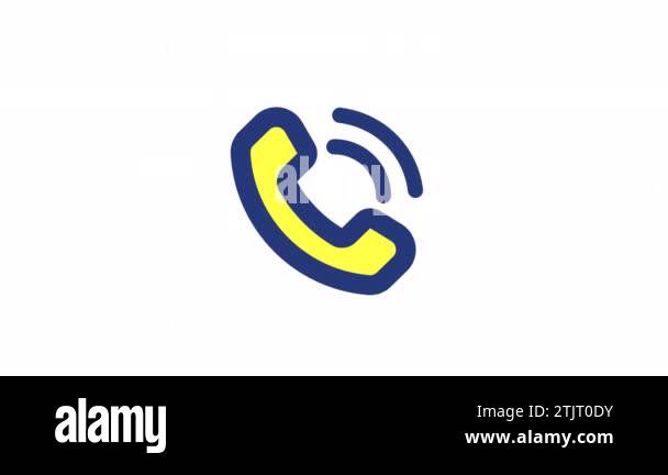 Animated outgoing call color ui icon. Dialling phone. Communication. Seamless loop HD video with ...