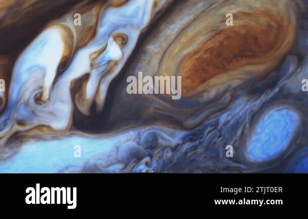Jupiters surface with a clear view of the Great Red Spot Stock Video ...