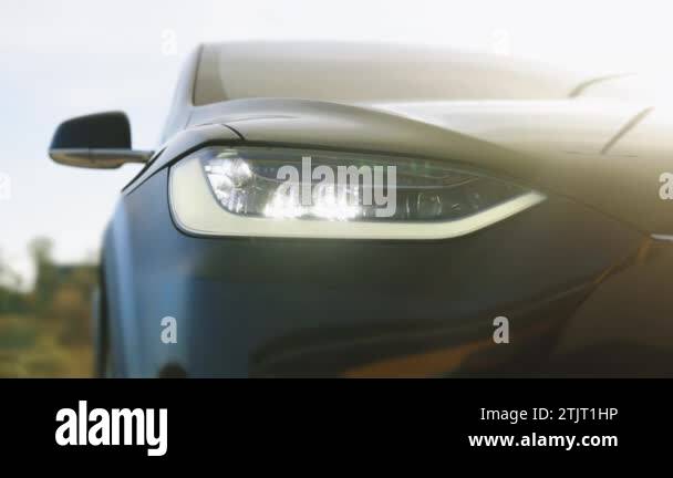 Car Front Full Led Matrice Light. Modern adaptive car headlamp flashing ...