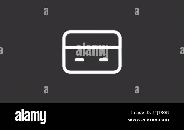 Animated atm card white line ui icon. Payment method. Seamless loop HD ...