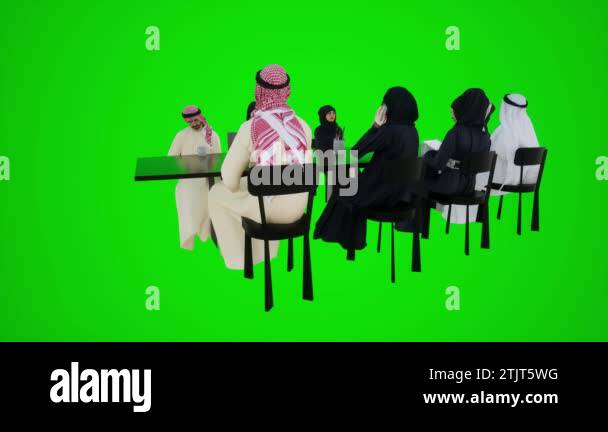 A 3D animation of a meeting of Arab doctors talking to each other and ...
