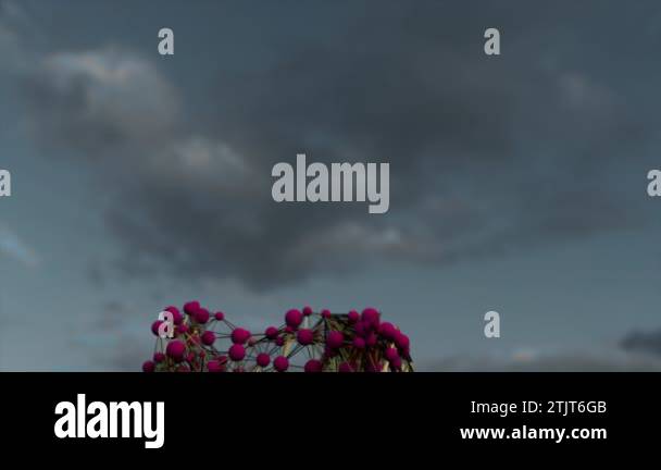 Abstract molecular connections. 4K UHD animation rendered at 16-bit ...