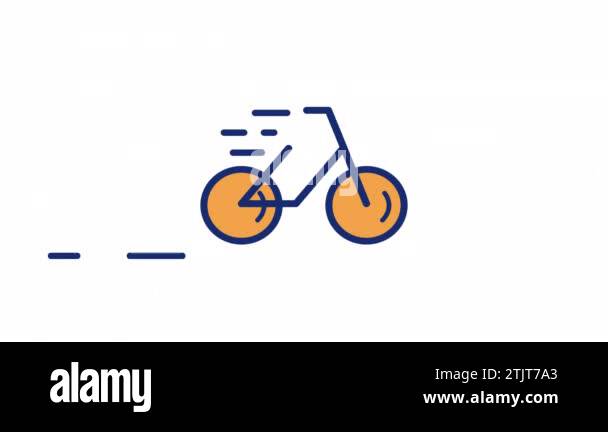 Animated bicycle color icon. Transportation and recreation. Sport ...
