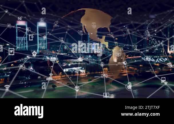 Smart city IOT internet of thing ICT digital technology futuristic ...