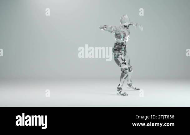 looping animation of glass robot dancing, House dance, robotic figure ...