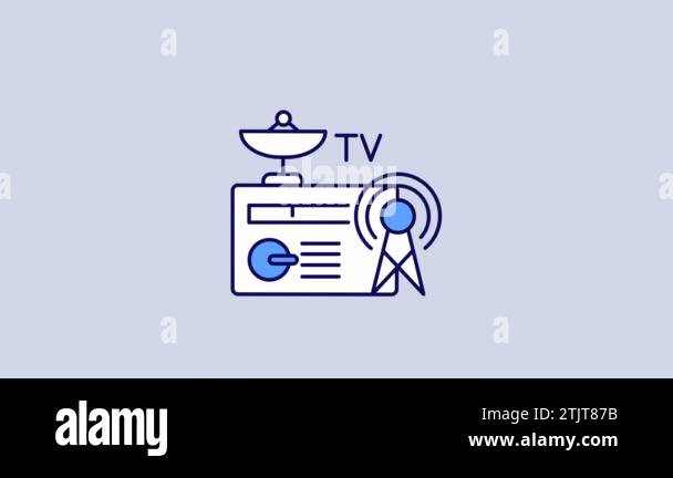 Animated Broadcast Color Icon Tv And Radio Translation Communication