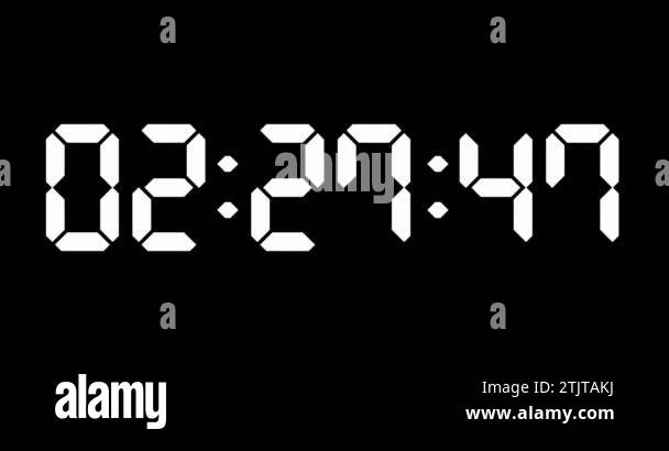 3d render of counting numbers as digital clock timer for busy or long ...