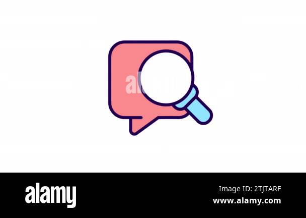 Animated research color icon. Looking for info. Question mark and ...