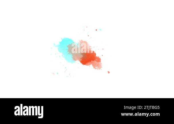 fluid ink splash transition on a white background. watercolor paint ...