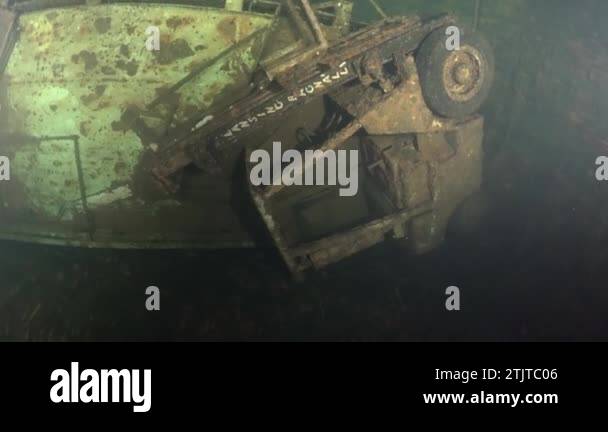 Scuba divers swims on the Shipwreck Swedish ferry MS Zenobia. Wreck ...