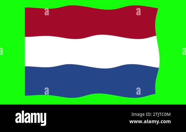 Netherlands Waving Flag 2D Animation on Green Screen Background ...