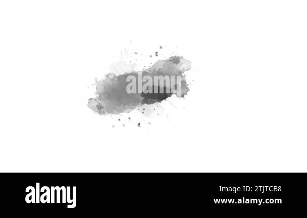 Ink drops effect animation. Ink brush stroke transition. Ink splash ...