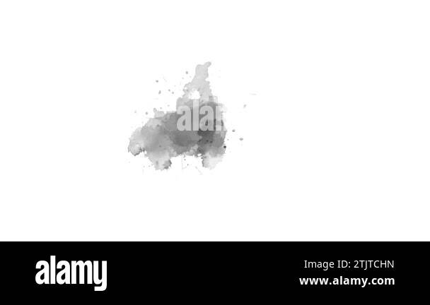 Ink drops effect animation. Ink brush stroke transition. Ink splash ...