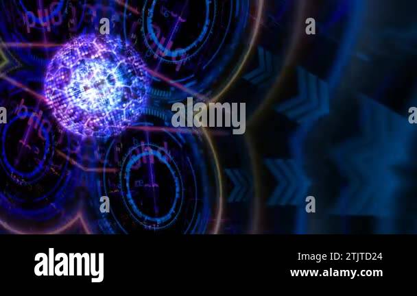 Cube milllion spot light and hexagon wire quantum futuristic technology ...