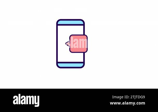 Animated info call color icon. Telephone marketing. Get information ...