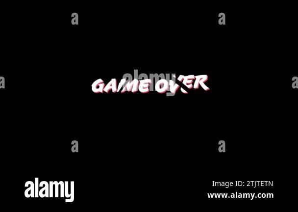 Animation of words game over appearing and red line going through it ...