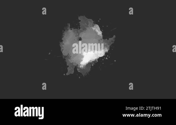 Ink splatters compositing animation. Ink brush stroke transition. Ink ...