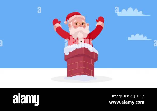 santa claus in chimney animation ,4k video animated Stock Video Footage ...