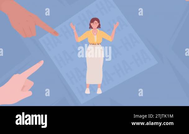 Animated facing mockery illustration. Dealing with bullies ...