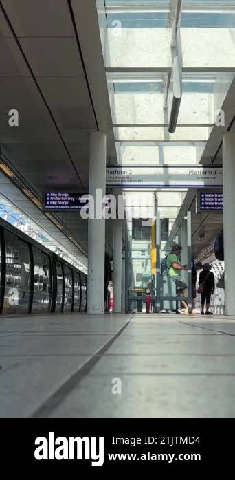 sky train stop science word Vancouver two new trains from the kite train moving in directions ...