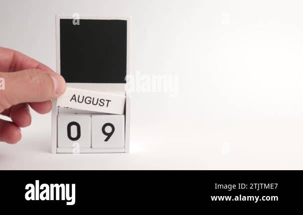 Calendar with the date August 9 and a place for designers. Illustration ...
