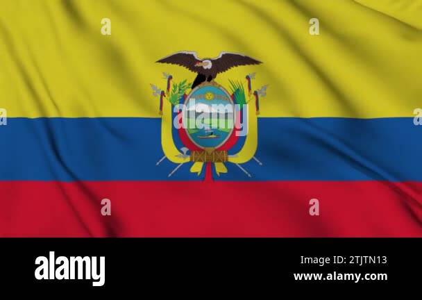Ecuador flag seamless loop animation. The national flag of Ecuador ...