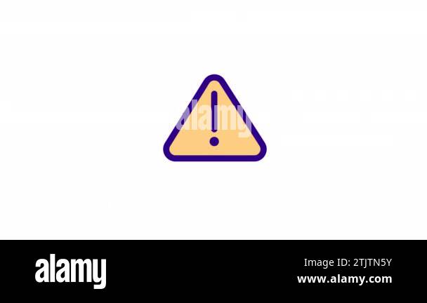 Animated attention color icon. Warning sign. Triangle shaped precaution ...