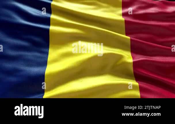 4k render Chad Flag video waving in wind. Chad Flag Wave Loop waving in ...