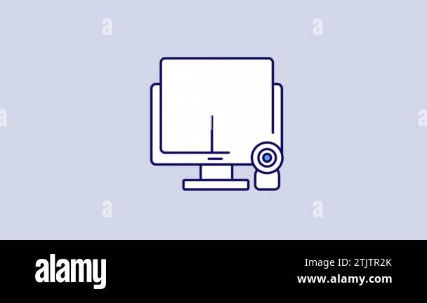 Animated group call color icon. Technology of business communication ...
