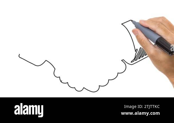 line drawing animation of handshake. Handshaking of business partners ...