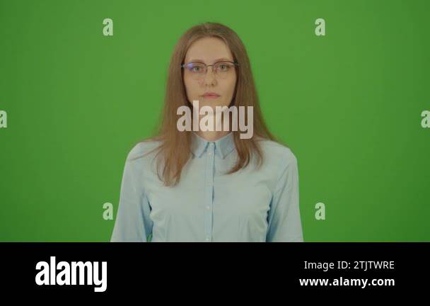 Green Screen. Chroma Key. Enough Gesture. Refusal No. Female Protest ...