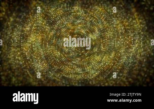 Flickering Concentric Circles Streaming Background/ 4k animation of an abstract golden wallpaper ...