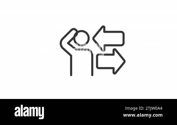 Animated dilemma linear icon. Difficult choice. Tough decision making ...