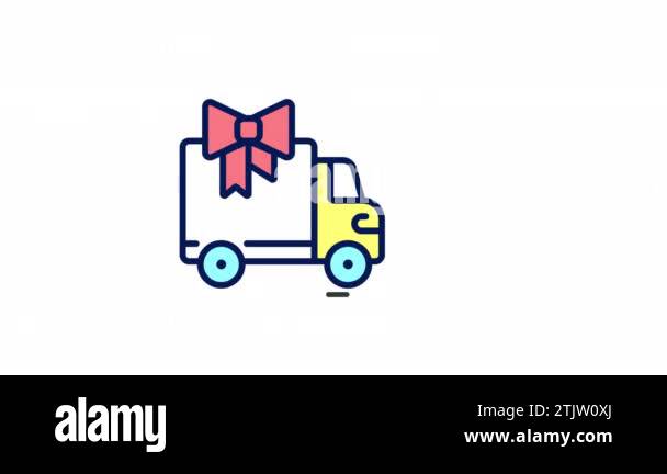 Animated free delivery color ui icon. Bonus shipping service ...