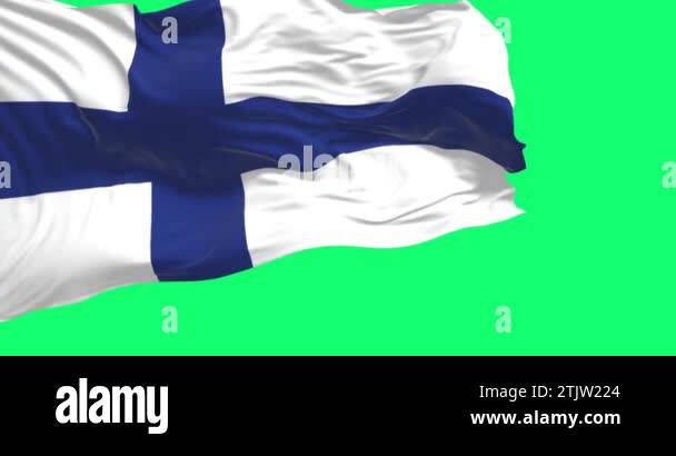 Finland national flag waving. The Republic of Finland is a Nordic ...