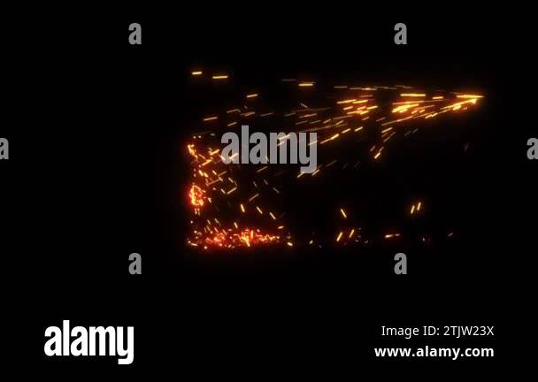 4K Special effect of spark particles on Black Background. Sparks from ...