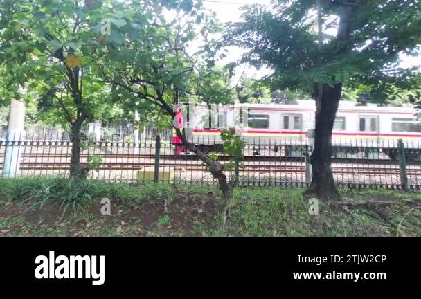 Jakarta, Indonesia - July 01, 2023: Commuter line train or commonly ...